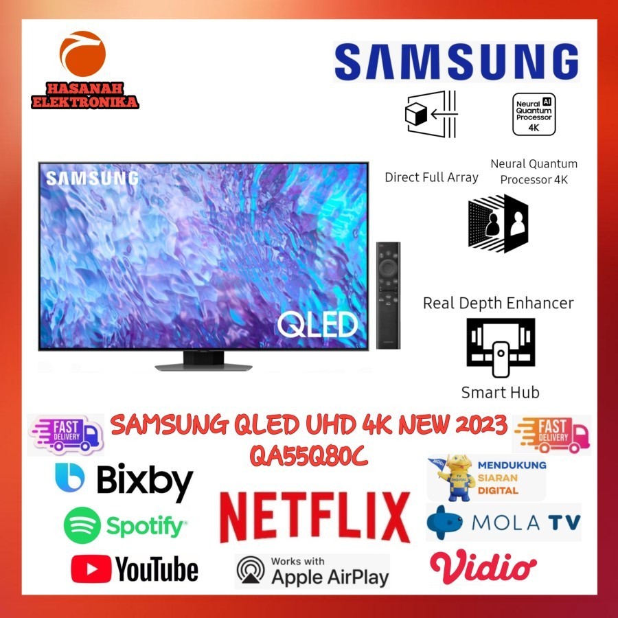 Jual SAMSUNG QA55Q80C QLED UHD 4K SMART TV FULL ARRAY 55 INCH NEW 2023 | Shopee Indonesia