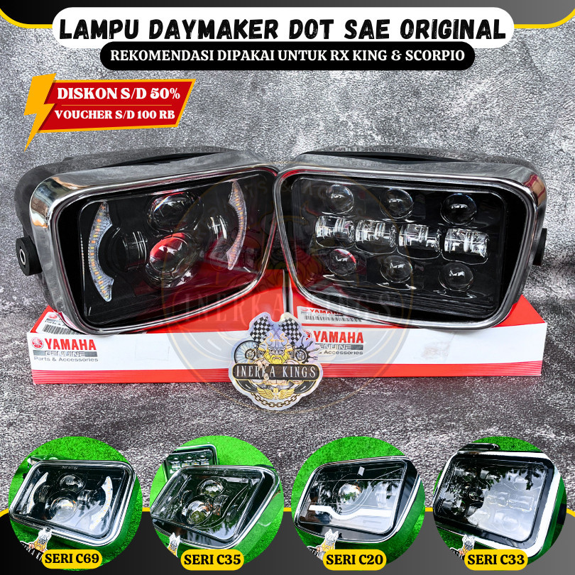 Jual Lampu Depan LED Oval Variasi Full Set batok Ring Original Daymaker ...