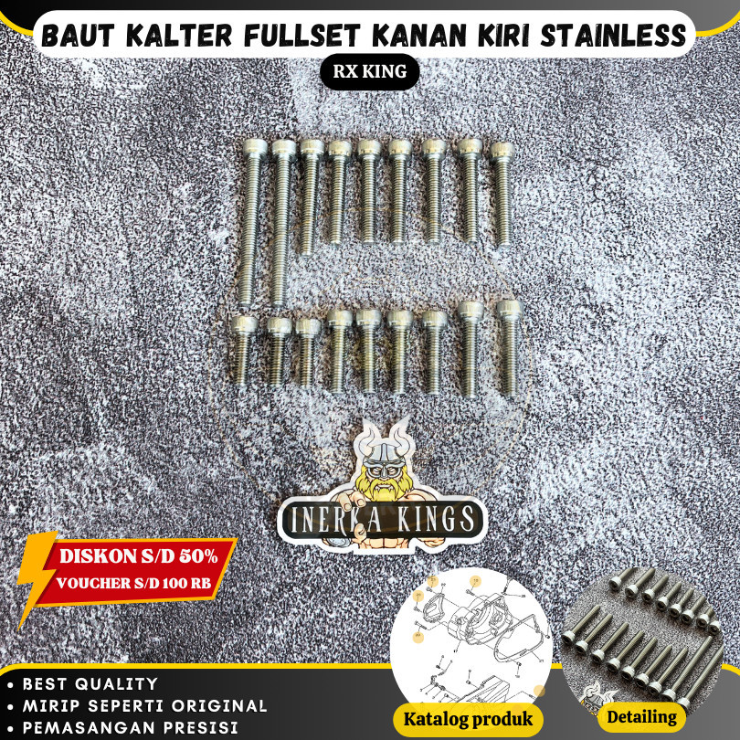 Jual Baud Baut SET Bak Blok Kalter Rx King RXS YT115 Stainless Terbaik | Shopee Indonesia