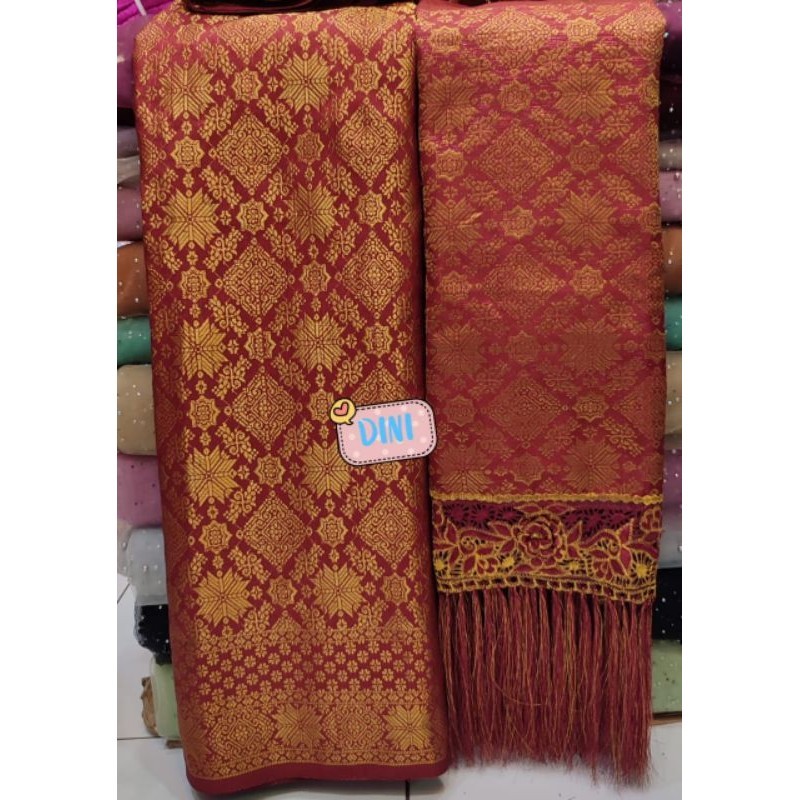 Jual Set Songket Palembang Bordir Padat/Songket Mesin Palembang | Shopee Indonesia