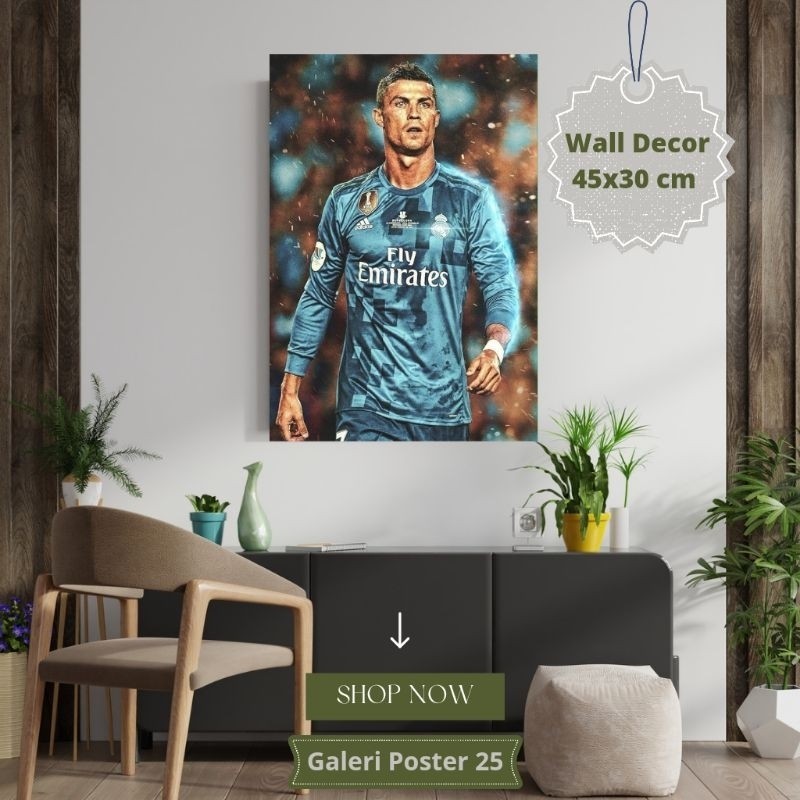 Jual Extra Hiasan Dinding Jumbo Cristiano Ronaldo Poster Kayu Minimalis Cr7 Real Madrid Mu ...