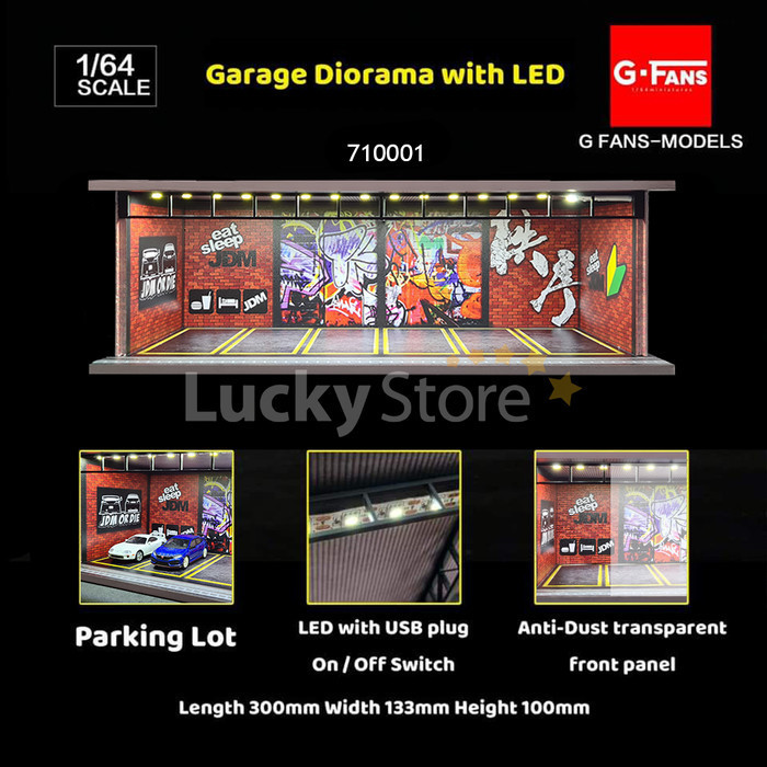 Jual Terbaru!! G-Fans Models 1/64 Diorama Diecast JDM Garage Parking ...