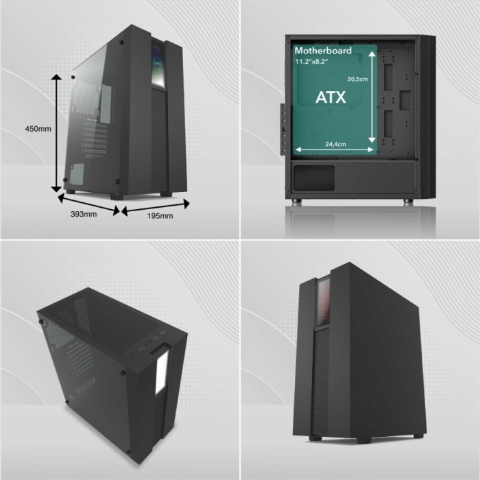 Jual CASING INFINITY CYCLOPS V2 - ATX, MATX GAMING CASE - INCLUDE 3 FAN ...