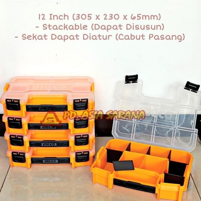 Jual Stackable Box 12" Inch Kotak Susun INGCO PBX1211 Organizer Storage ...