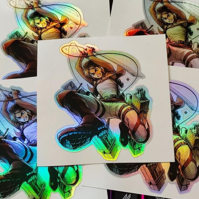 Jual STICKER STIKER HOLOGRAM ANIME -AOT EREN JEAGER - STIKER ANIME SKIA ...
