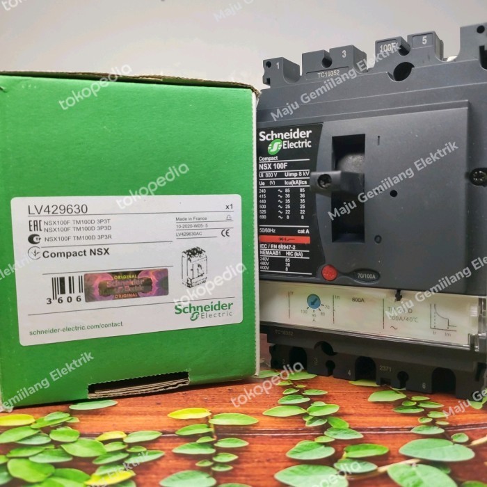 Jual READY MCCB / Breaker Schneider NSX100F 3P 100A LV429630 36KA 70A ...