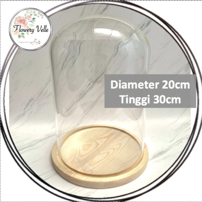 Jual Glass Dome Besar Kubah Kaca Flower Dome Jar Kosong Display Box ...