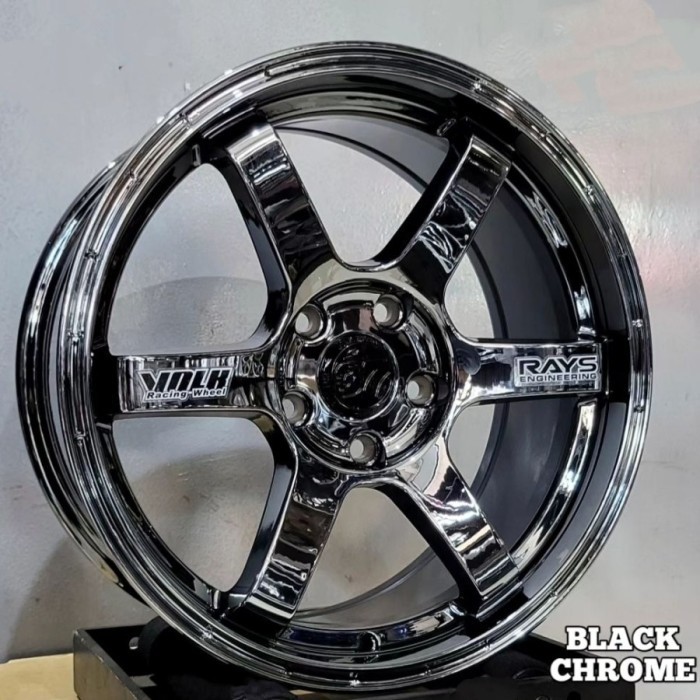 Jual VELG RACING R17 TE37 BLACK CHROME VELG RING 17 INNOVA MAZDA3 HRV CRV | Shopee Indonesia