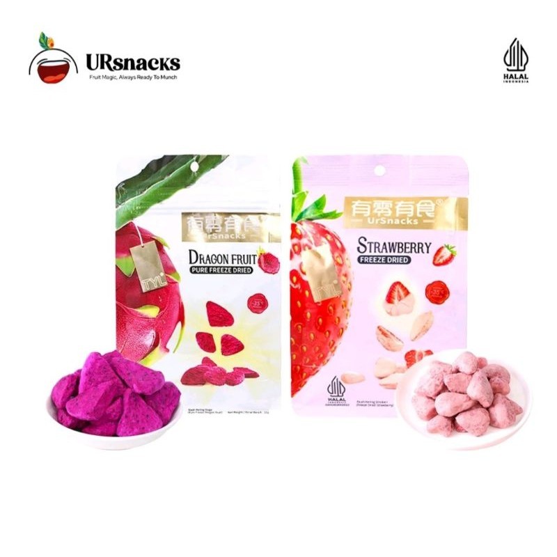 Jual URSNACKS bundle of 2 - Freeze Dried keripik sehat (Dragon Fruit & Strawberry) | Shopee ...