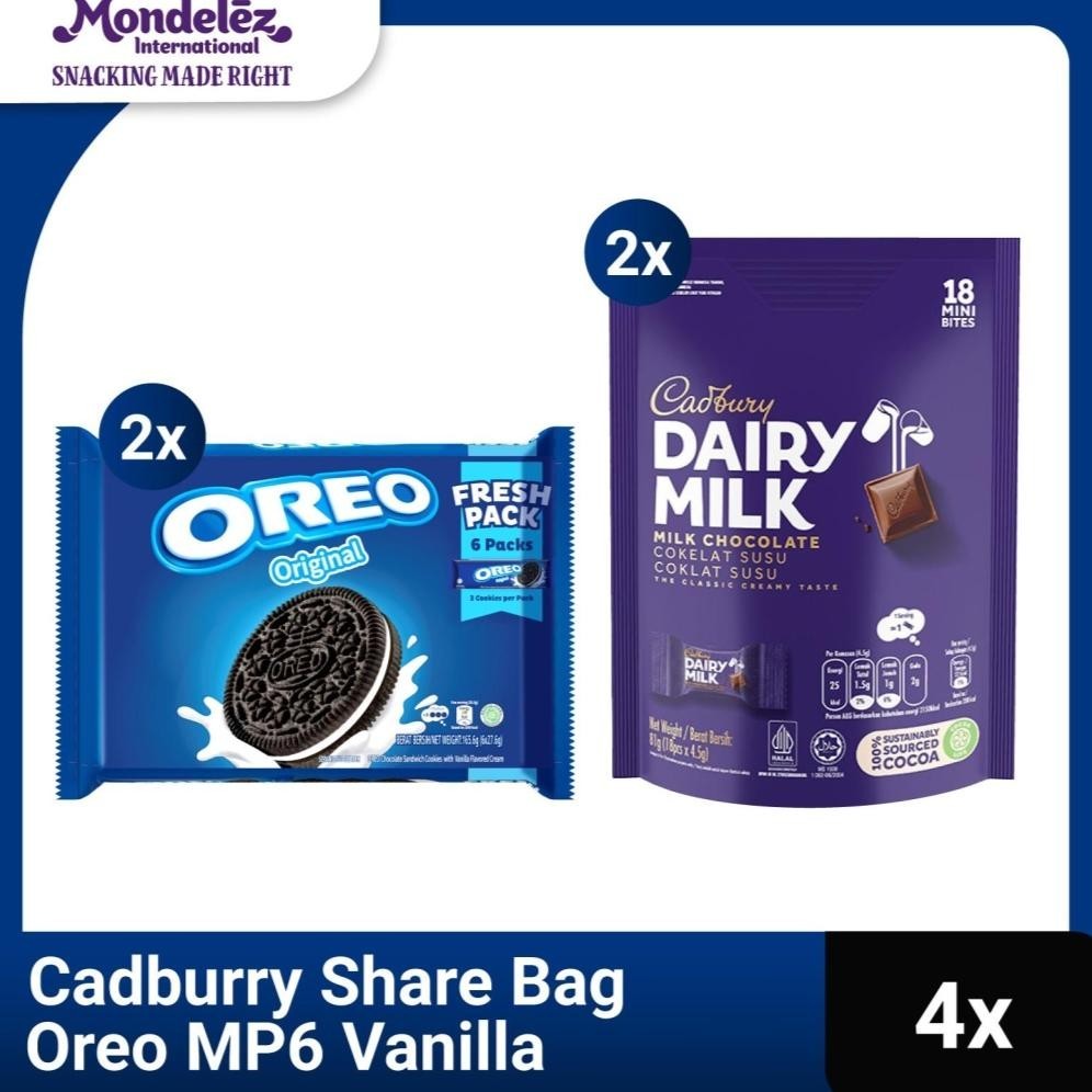 Jual [BUNDLE] OREO Rasa Original Multipack 6 (165.6g) x2 & Cadbury ...