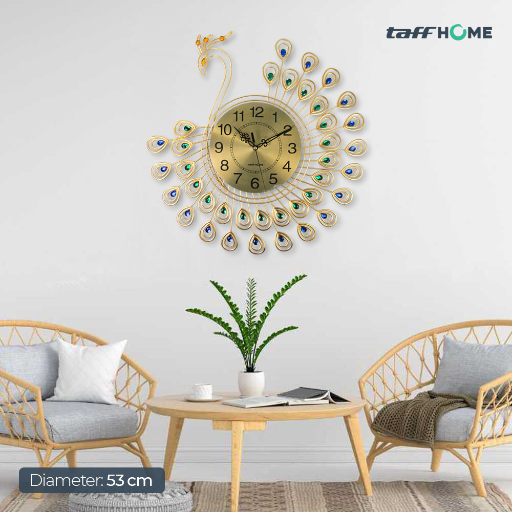 Jual Jam Dinding Quartz Clock Diamond Peacock 53cm - H19 - Golden ...