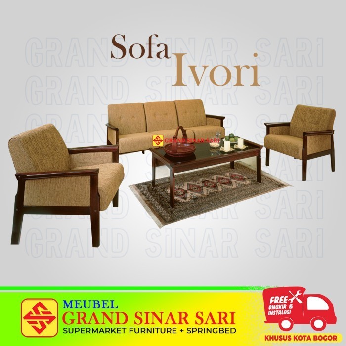 Jual Kursi Tamu Sofa Ligna Ivori Seat 311 plus Meja | Shopee Indonesia