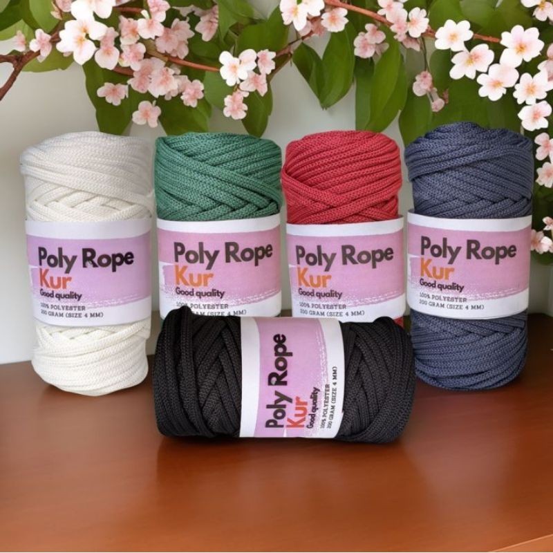 Jual KATALOG BENANG RAJUT POLYESTER POLY ROPE/TALI KUR 4MM 200GRAM ...