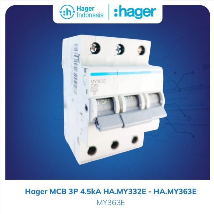 Jual Hager MCB 3 Phase 63a 63 ampere 4.5kA - MY363E | Shopee Indonesia