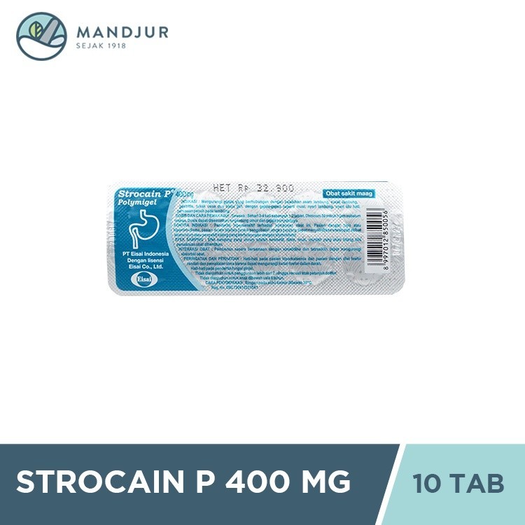 Jual Strocain P 400 mg 10 Tablet - Obat Sakit Maag dan Asam Lambung ...