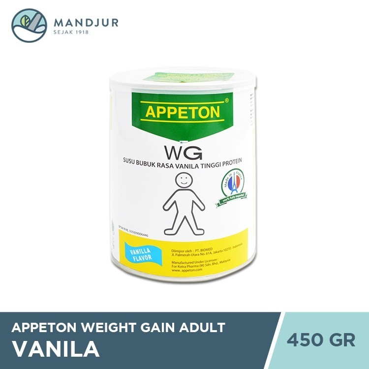 Jual Appeton Weight Gain Adult Vanilla 450 gr - Susu Tinggi Protein ...
