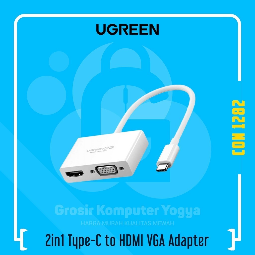 Jual Ugreen 2in1 Type-C to HDMI VGA Video Adapter Converter Konverter | Shopee Indonesia