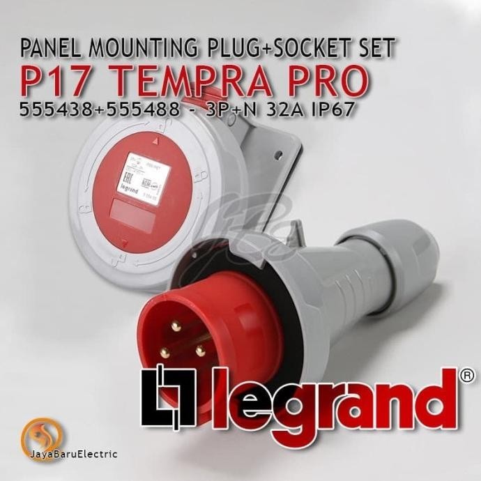 Jual Legrand Paket 1 Set Plug Panel Mounting Socket 3P+E / 4 Pin 32A IP67 | Shopee Indonesia
