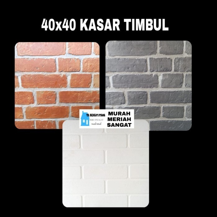 Jual KERAMIK DINDING TEMBOK BATA INDUSTRIAL 40X40- BATA BRICK TIMBUL ...