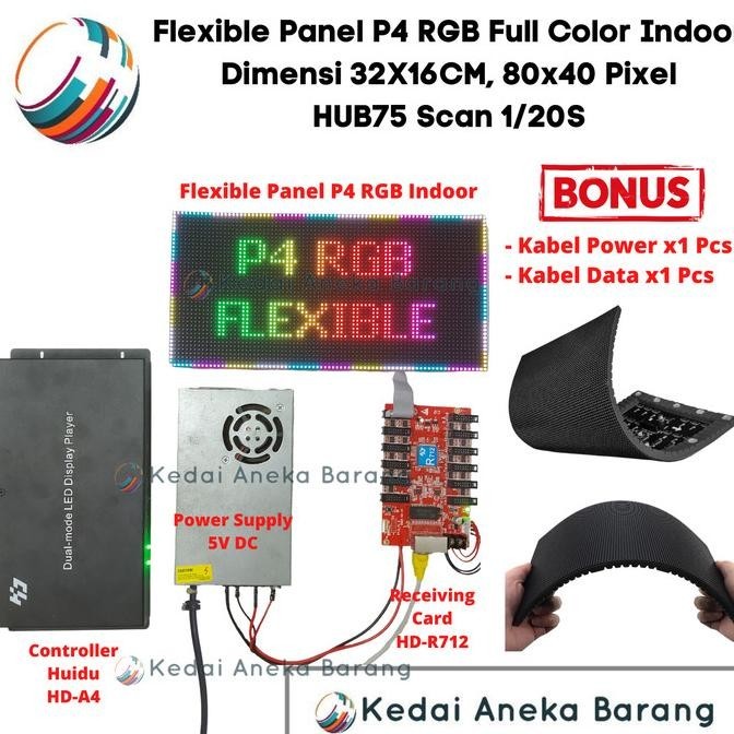 Jual Flexible Fleksibel Panel Module Modul LED P4 Videotron SMD RGB ...