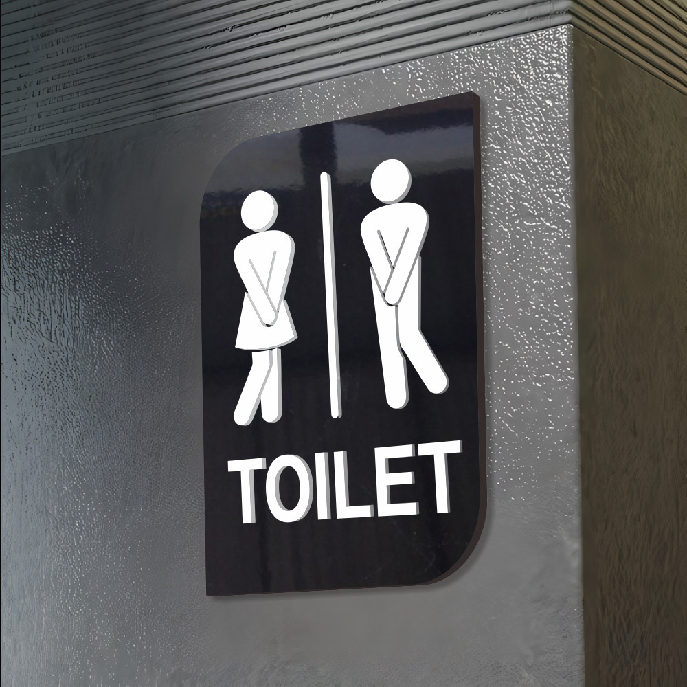 Jual Signage Acrylic Pop Up Sign Kotak Square 13 x 17,5 cm - Toilet ...