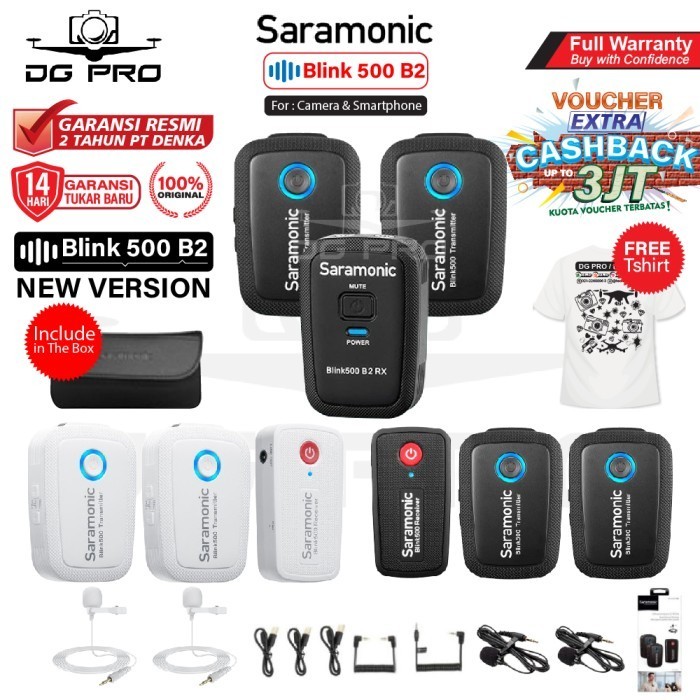 Jual Saramonic Blink 500 B2 New Version Wireless Lavalier Microphone