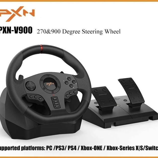 Jual Pxn V900 Pc Racing Wheel Race Steering Wheel With Pedals | Shopee ...