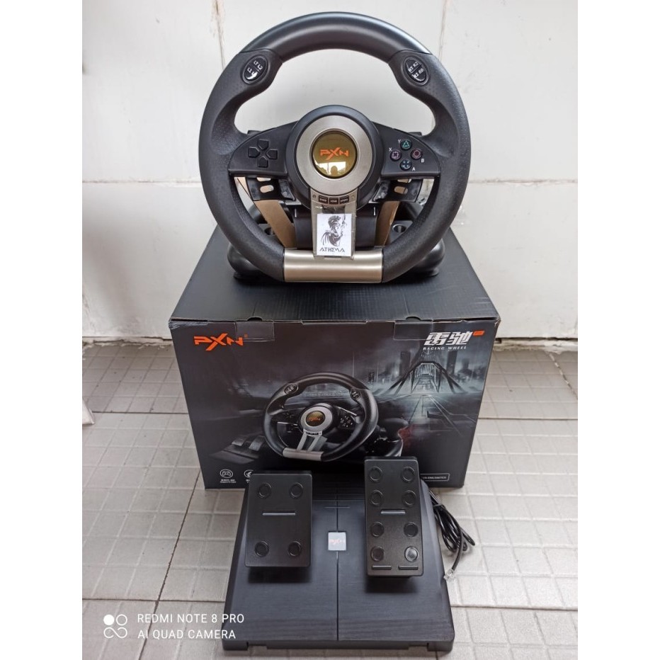 Jual Pxn V3Ii Vibration Motor Racing Game Steering Wheel With Pedal Pc ...