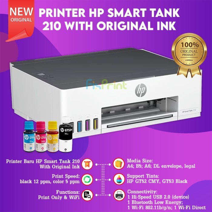 Jual Printer Hp Smart Tank 210 St210 Wifi Wireless Gganti Hp 115 ...