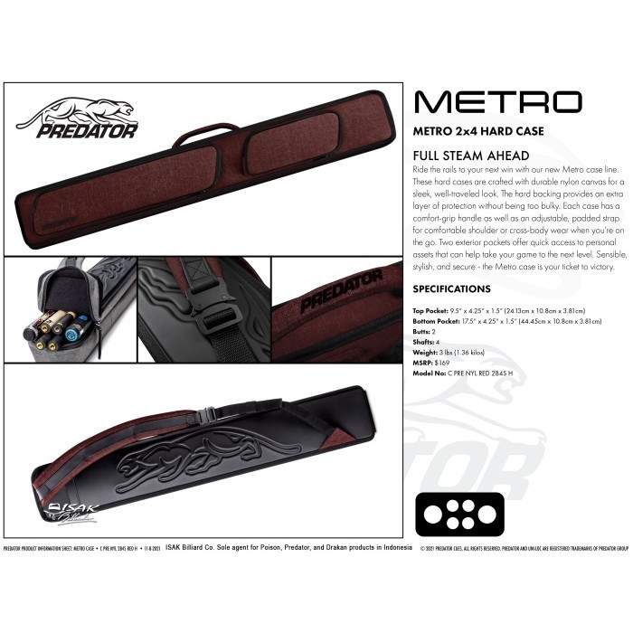 Jual Predator Metro 2x4 Red Hard Case - Tas Stick Billiard Pool Cue ...