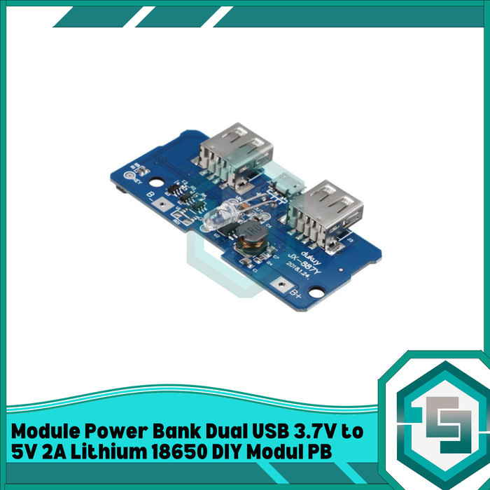 Jual MODULE POWER BANK DUAL USB 3.7V TO 5V 2A LITHIUM 18650 DIY MODUL ...