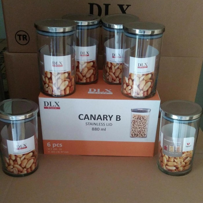 Jual Toples Kaca Canary B Stainless Ukuran 880ml (Set 6 pcs) | Shopee Indonesia