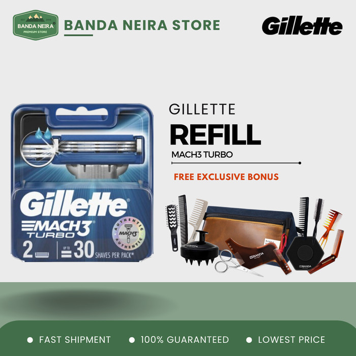Jual GILLETTE Mach 3 Turbo Refill / Isi Ulang Razor 3 Mata Pisau Cukur ...