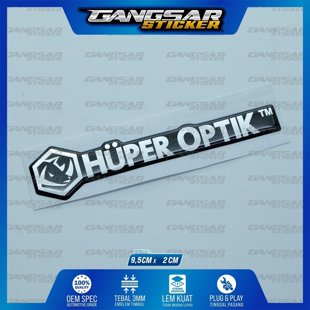Jual Emblem Timbul huper optik / Stiker logo huper optik / Stiker ...
