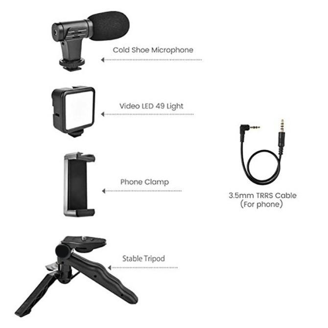 Jual AY-49 Video Making Kit LED Light Tri Vlogger Vlogging | Shopee ...