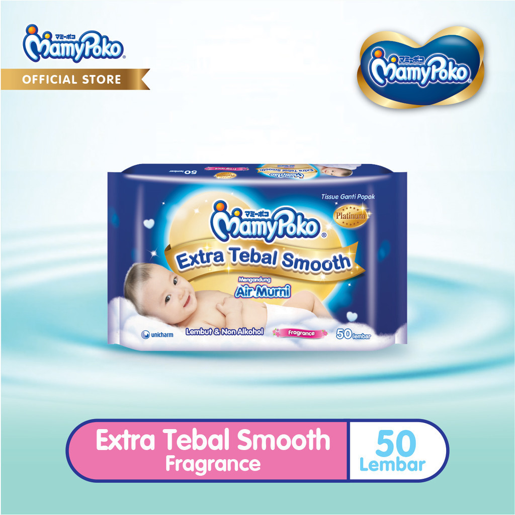 Jual MamyPoko Wipes Tisu Basah Ekstra Tebal Smooth 50 Perfume | Shopee ...