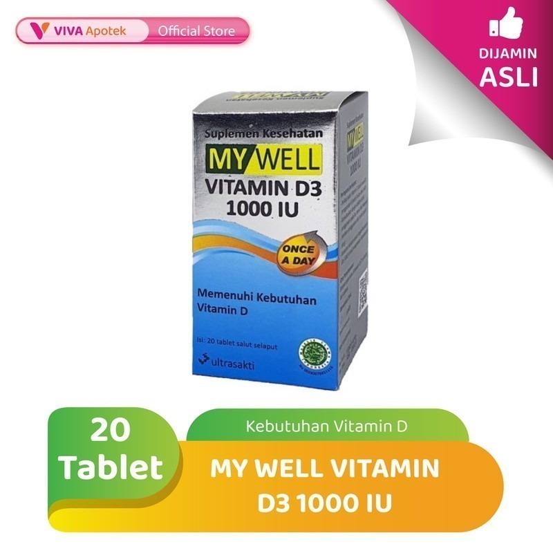 Jual My Well Vitamin D3 1000 IU untuk Kebutuhan Vitamin D (20 Tablet ...