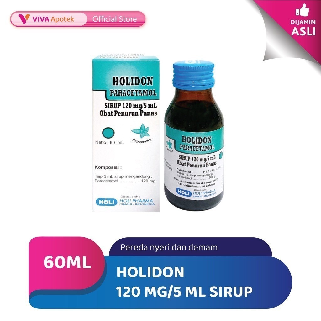 Jual Holidon 120 mg/5 ml Sirup untuk Menurunkan Demam (60 ml) | Shopee Indonesia