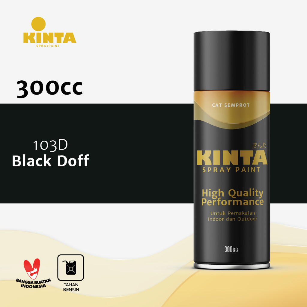 Jual (SOLID) 103D BLACK DOFF - KINTA Cat semprot / Pilox / Spray paint ...