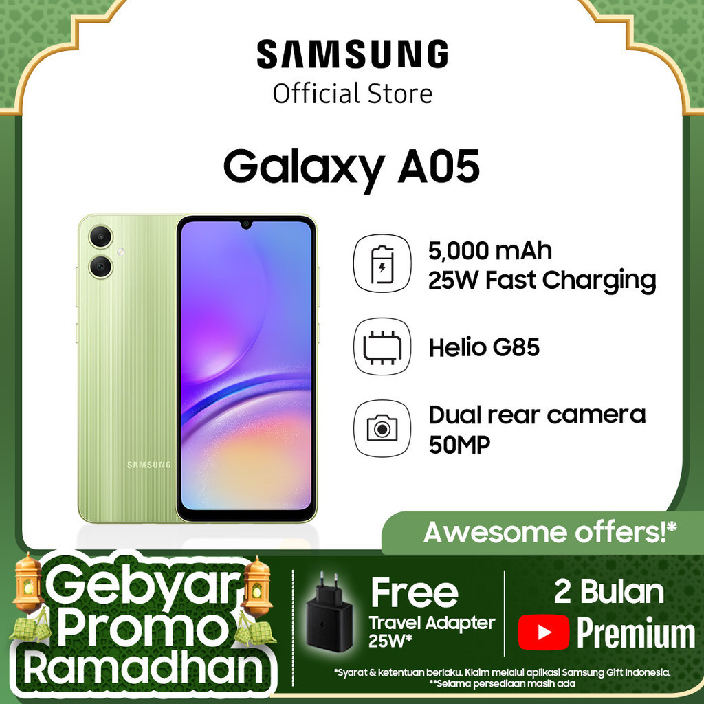 Jual Samsung Galaxy A05 4/128GB - Light Green | Shopee Indonesia