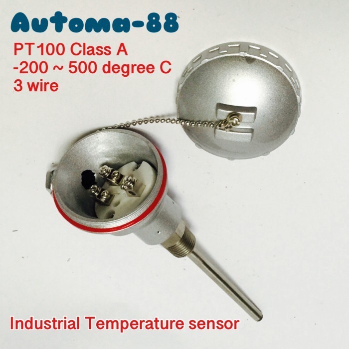 Jual Industrial Rtd Pt-100 Temperature Sensor 10Cm Thread 1/2 Inch Npt ...