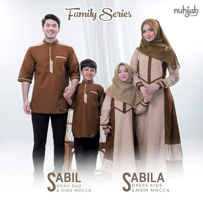 Jual Baju Sarimbit Keluarga + Nuhijab Family Series Sabil Mocca + Original | Shopee Indonesia