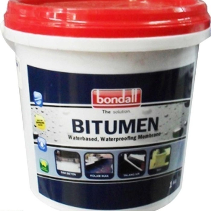 Jual BONDALL BITUMEN+ (PLUS) MEMBRANE CAT WATERPROOFING ANTI BOCOR 1KG ...