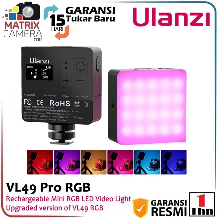 Jual Ulanzi VL49 Pro Rechargeable Mini RGB LED Video Light (B01001) | Shopee Indonesia
