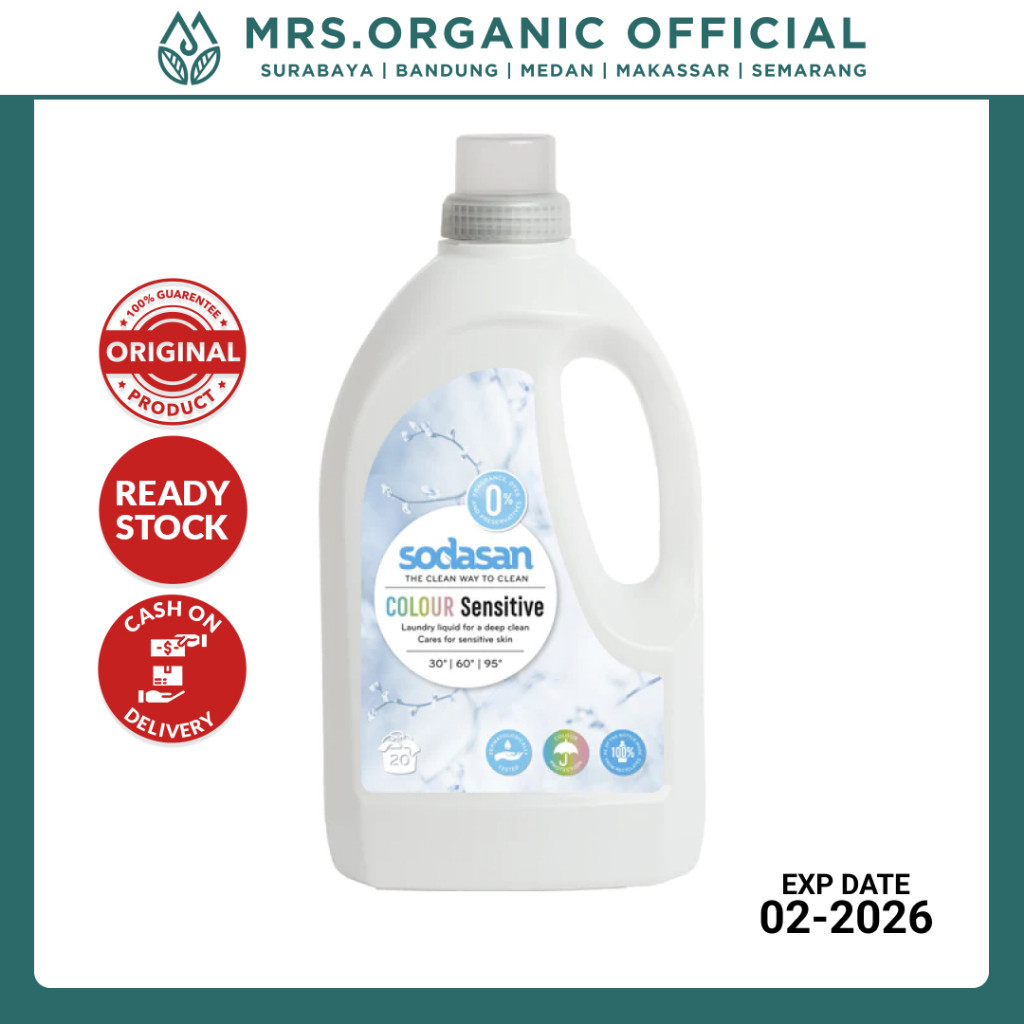 Jual Deterjen Detergen Cair Sodasan Laundry Liquid for a Deep Clean Unscented 1500ml | Shopee ...