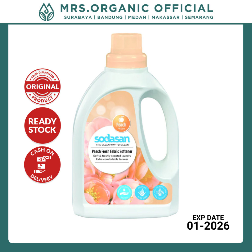 Jual Deterjen Detergen Cair Sodasan Peach Fresh Fabric Softener 750ml ...