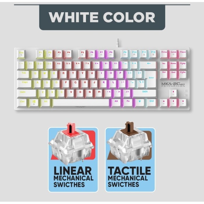 Jual Keyboard Gaming Mechanical Armaggeddon Mka-2C Neo Psychraven Tkl ...
