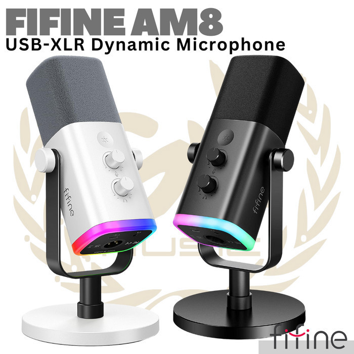 Jual Fifine Am8 Ampligame Dynamic Usb-Xlr Rgb Microphone Streaming Gaming | Shopee Indonesia