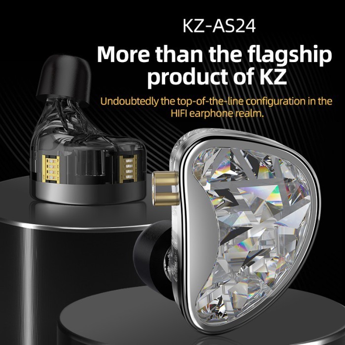 Jual Kz As24 Flagship In Ear Metal Earphone With Mic | Shopee Indonesia