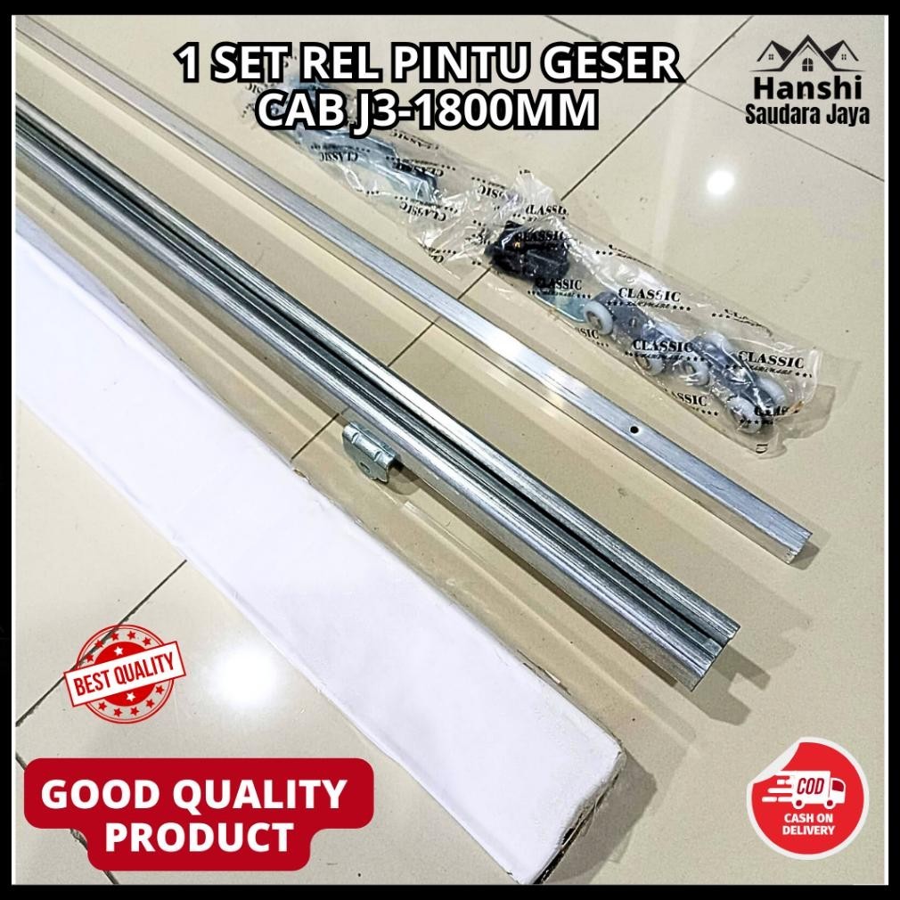 Jual Rel Pintu Geser / Sliding Rail Galvanis J3 Panjang 1.8 meter Komplit Set | Shopee Indonesia